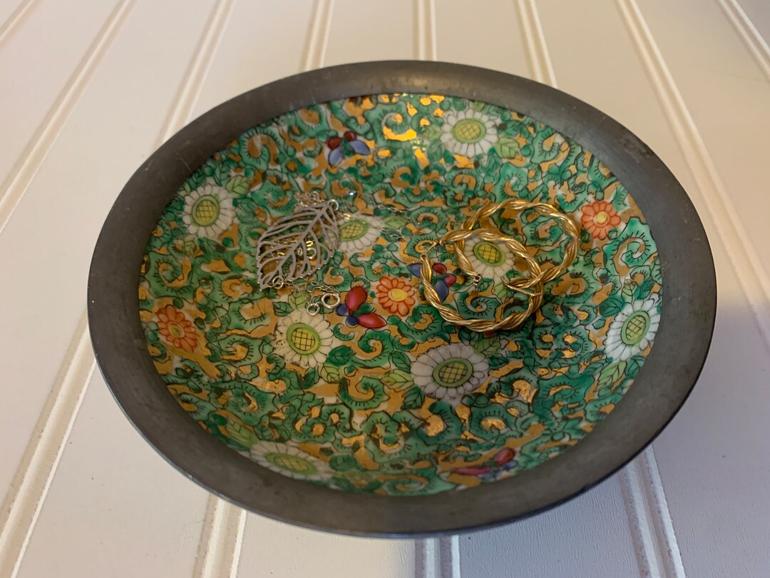 Vintage Andrea Japanese Porcelain Ware Decorated Hong Kong Pewter ...