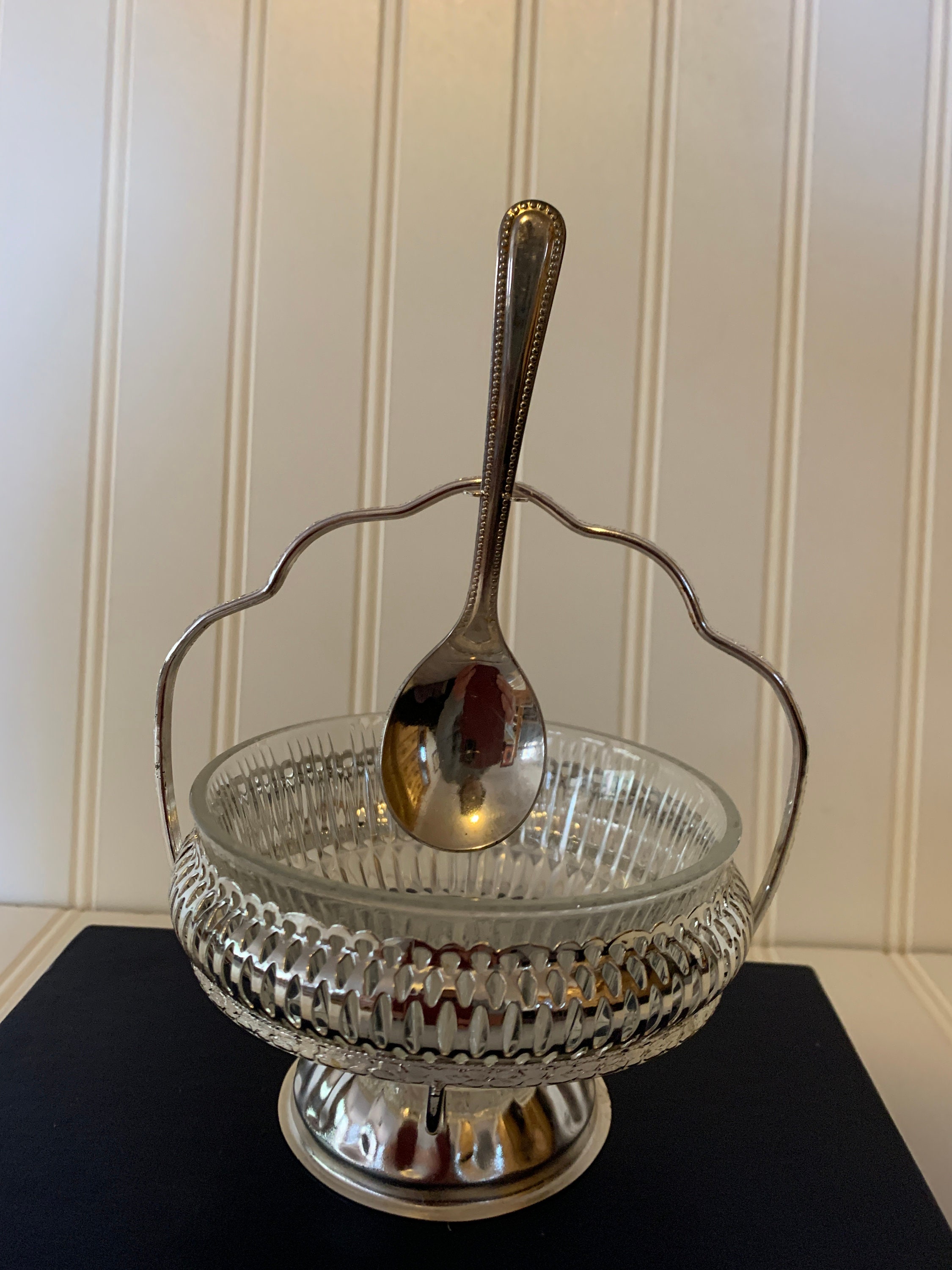 Vintage Mayell Cut Glass Jam Dish With Spoon Made in England - Etsy