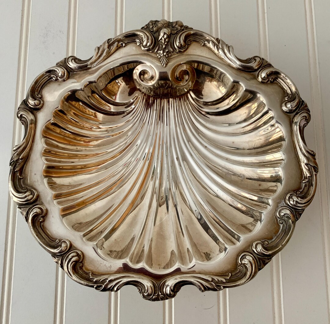 Vintage W. & S. Blackinton Co. EPC Clam Shell Footed Dish, Footed Clam ...