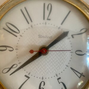Vintage 50s 60s United Electric Wall Hanging Clock Atomic Era Mid ...