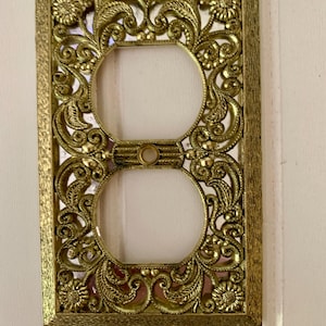 Vintage Brass Outlet Cover Plate: French Country Victorian Decor - Etsy