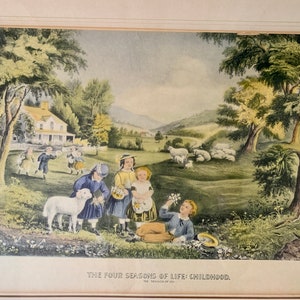 Currier and Ives, the Season of Life- Childhood, Season of Joy Framed ...