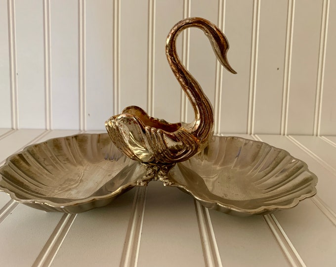 Vintage Silver Plated Swan Candy Nut Dish, Art Deco, Vintage Candy ...