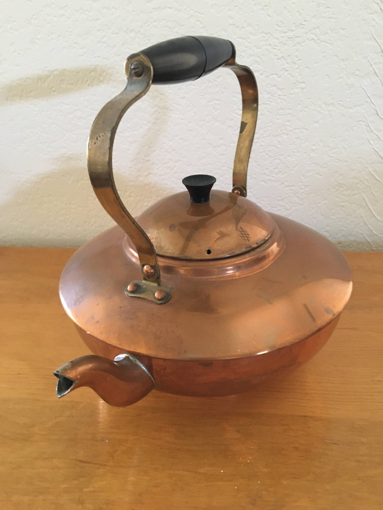 Vintage Copper Aladdin Tea Kettle, Black Handle, Made in Portugal - Etsy