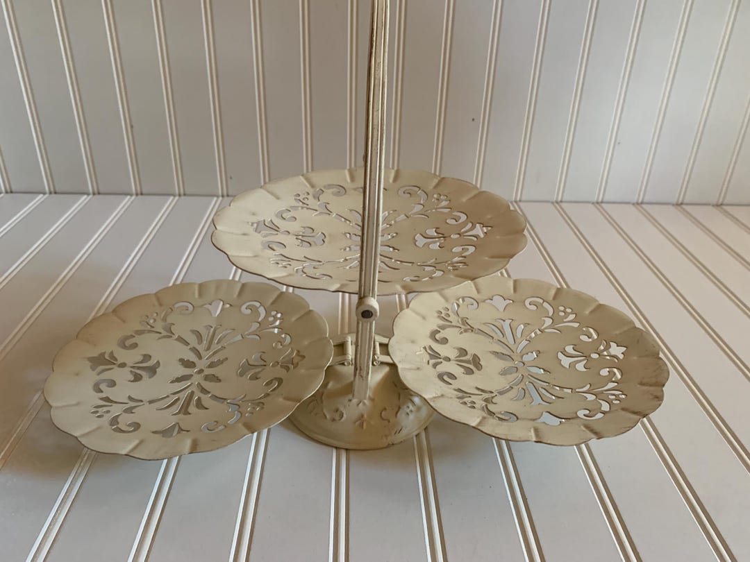 Vintage Three Tiered Folding Tea Tray petit Four-vintage Folding Three ...