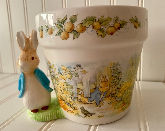 Beatrix Potter 1997 - Flower Pot/garden Planter With Peter Rabbit - Etsy