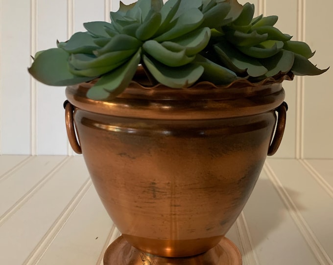 Vintage Gregorian Copper Planter With Fluted Rim and Loop Handles - Etsy