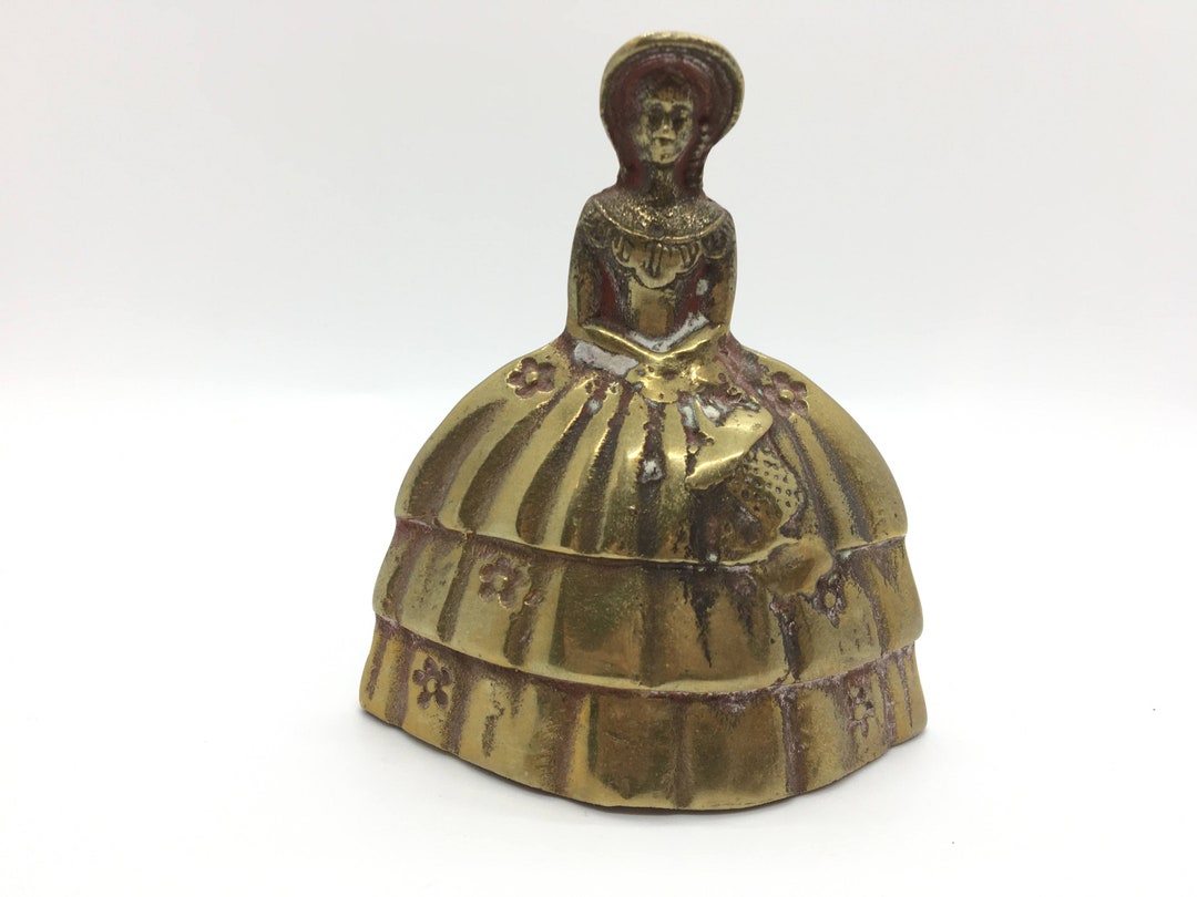 Antique Victorian Lady Brass Bell, Vintage Brass Bell, Victorian Brass ...