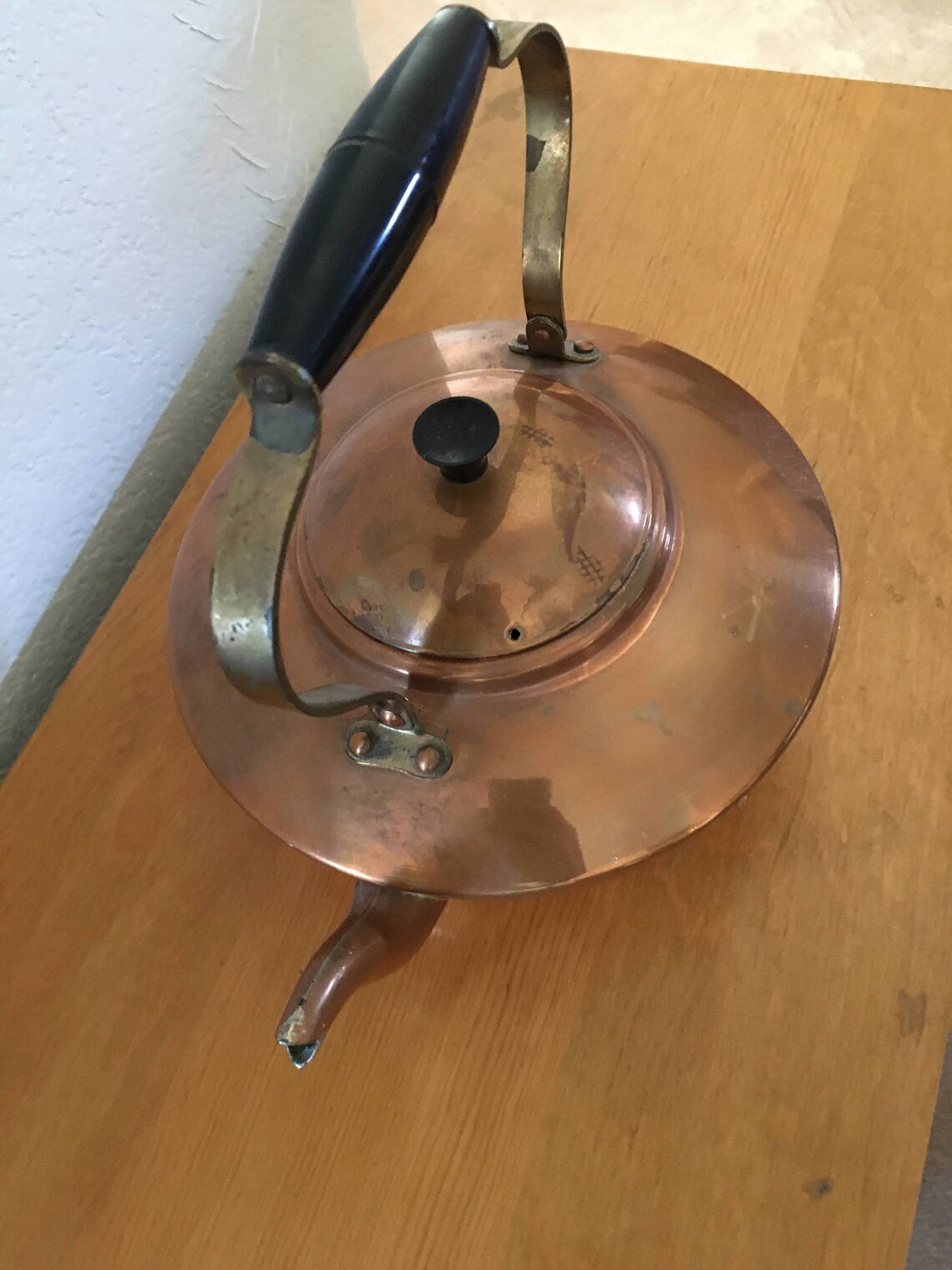 Vintage Copper Aladdin Tea Kettle, Black Handle, Made in Portugal - Etsy