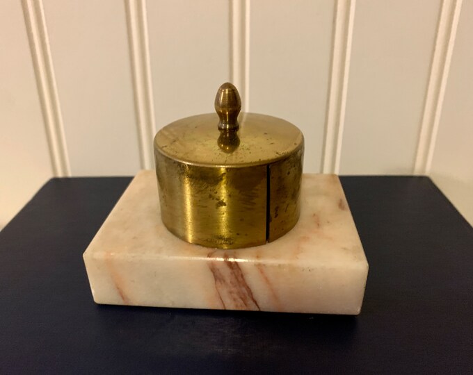 Vintage Brass and Marble Desktop Postage Stamp Roll Dispenser, Stamp ...