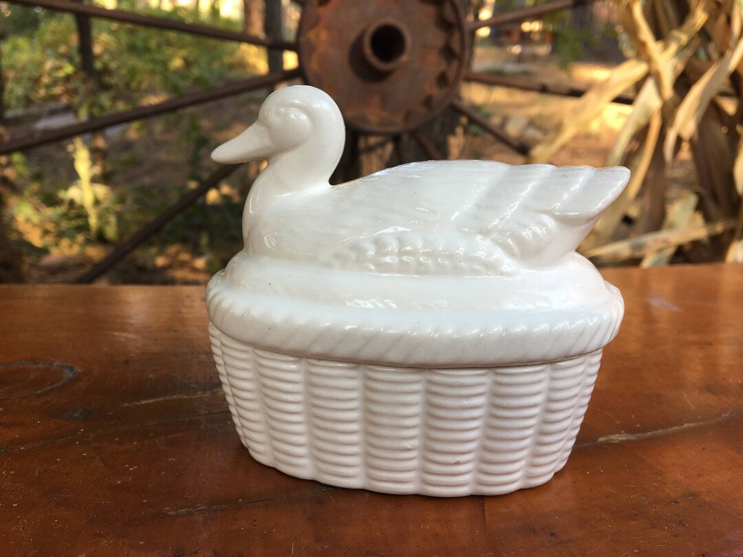 Duck Trinket Box, Ceramic Duck, Vintage Duck Figurine,ceramic Duc ...