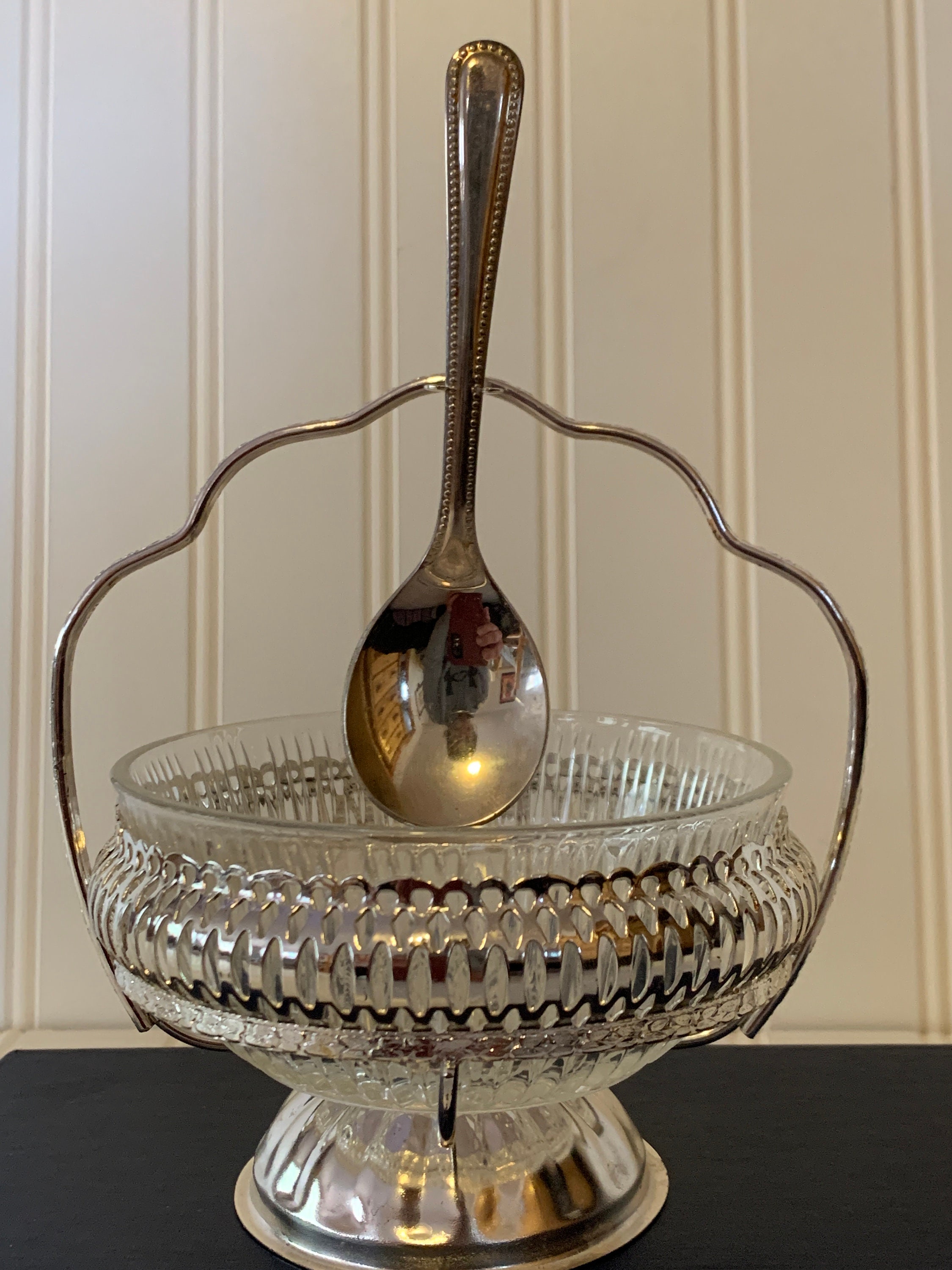 Vintage Mayell Cut Glass Jam Dish With Spoon Made in England - Etsy