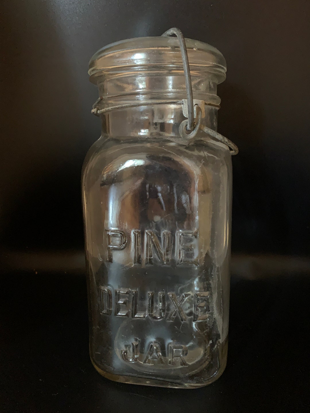 Vintage Pine Deluxe Jar - Quart Canning Jar - Wire Bale Glass Lid ...