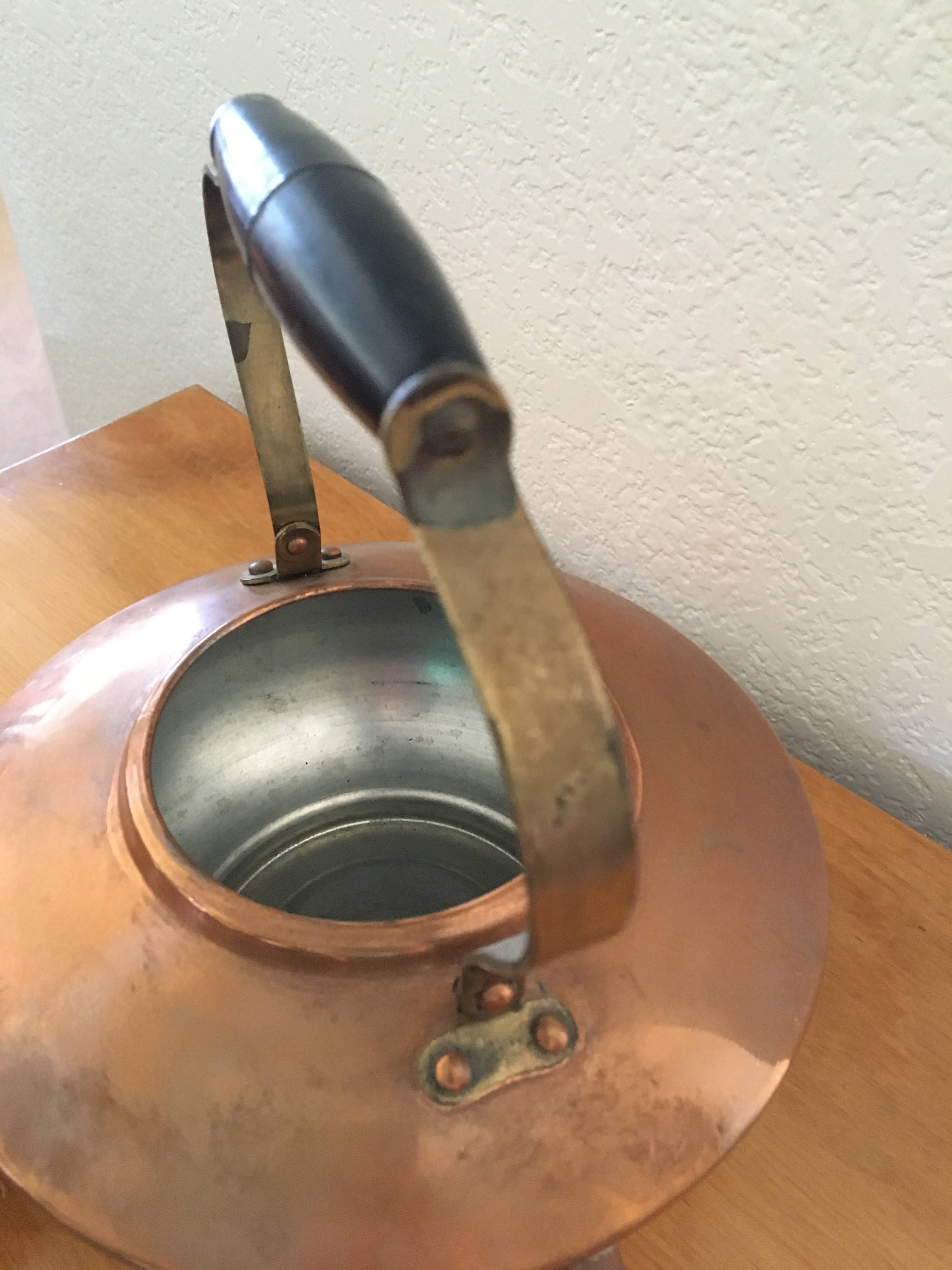 Vintage Copper Aladdin Tea Kettle, Black Handle, Made in Portugal - Etsy