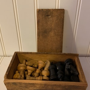 Vintage Wooden Chess Set With Wooden Box- MISSING ONE Pawn - Etsy