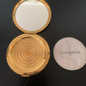 Vintage ELGIN AMERICAN Powder Compact, Gold Tone Compact - Etsy