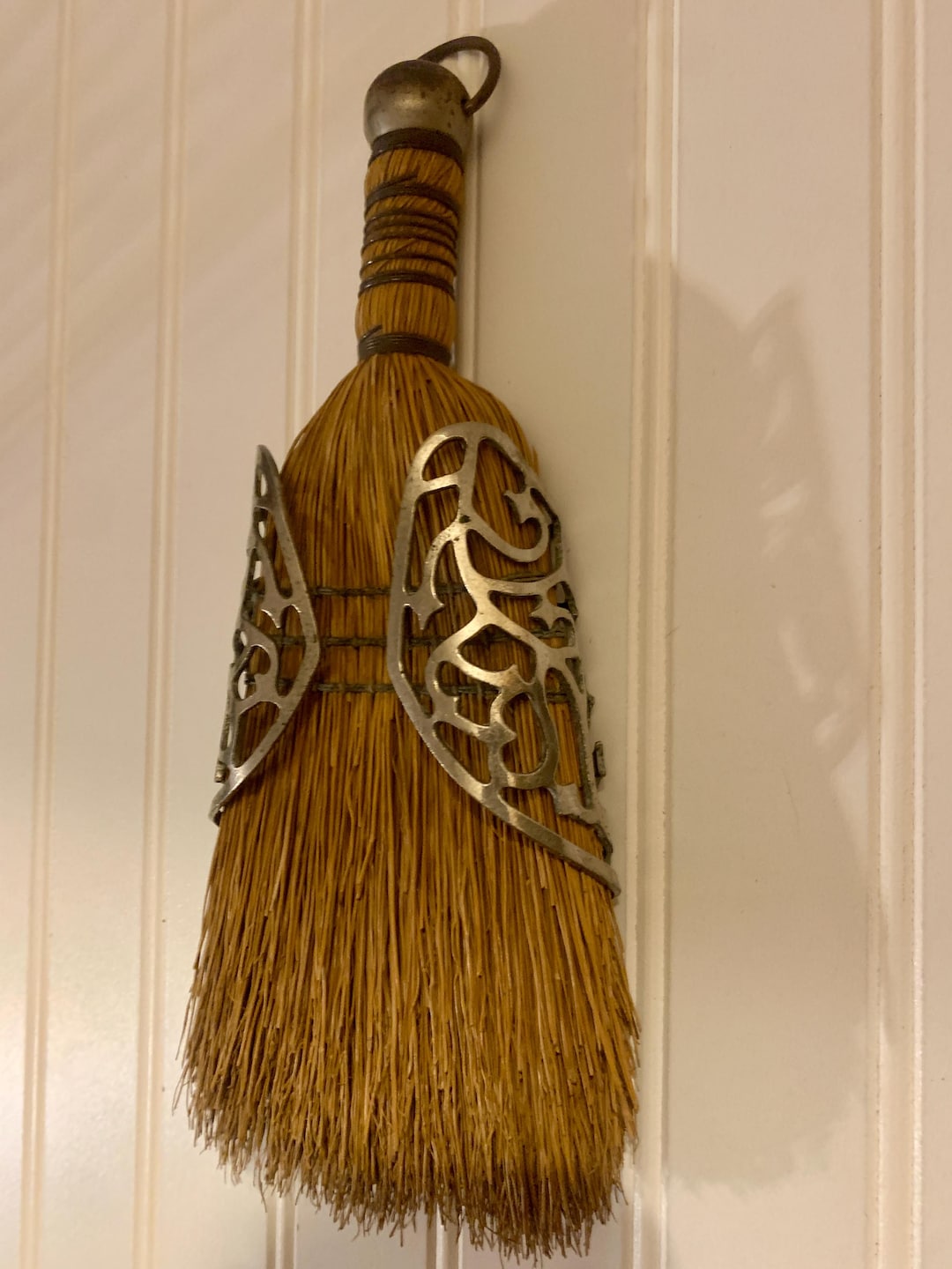 Whisk Broom and Antique Holder- Whisk Broom and Antique Wall Hanger - Etsy