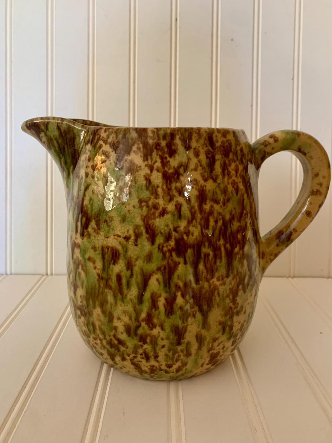 Vintage Morton Pottery Spatterware Stoneware Pitcher - Farmhouse ...