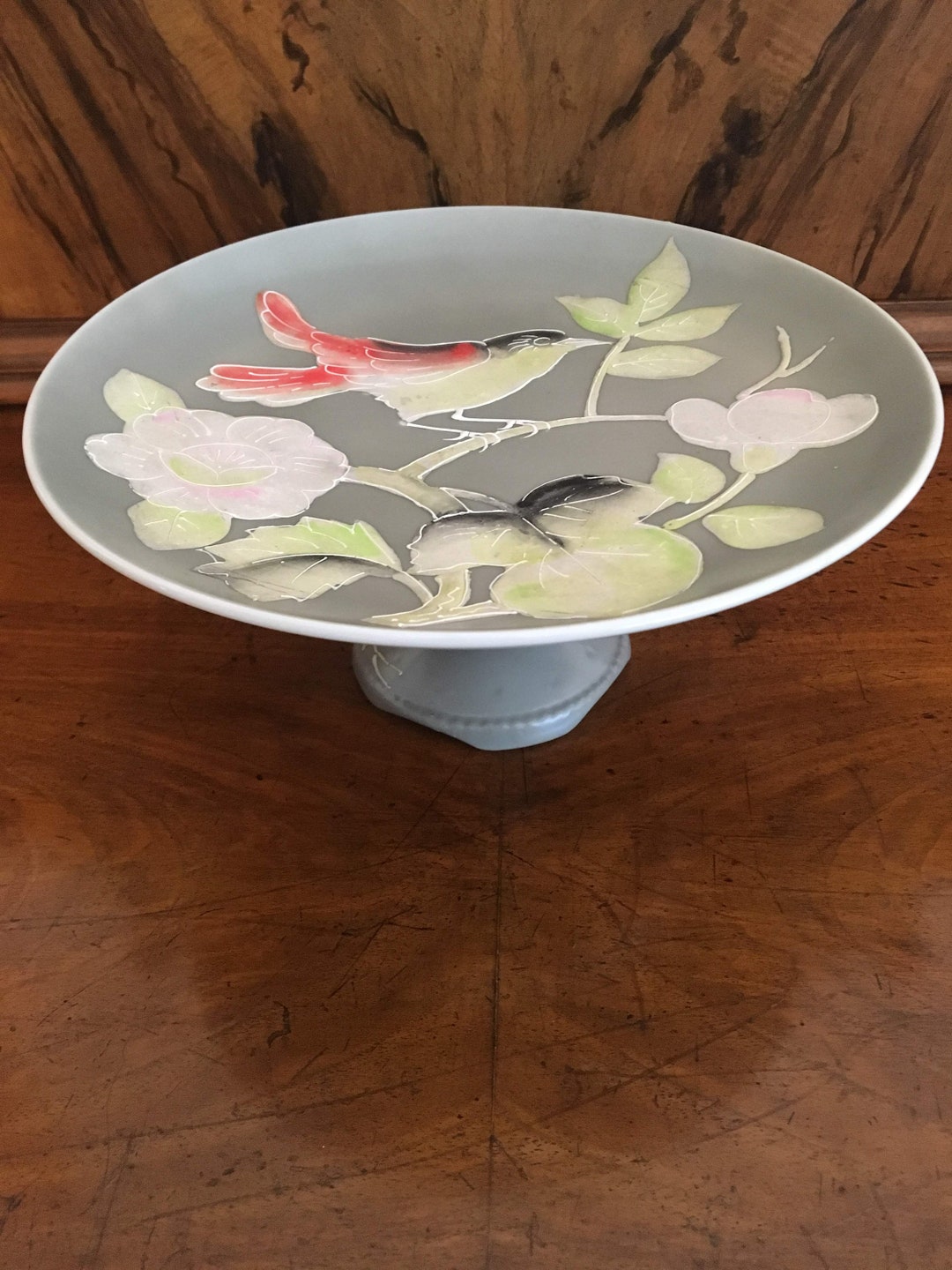 Vintage Lipper & Mann Porcelain Cake Stand, Bird Design - Etsy