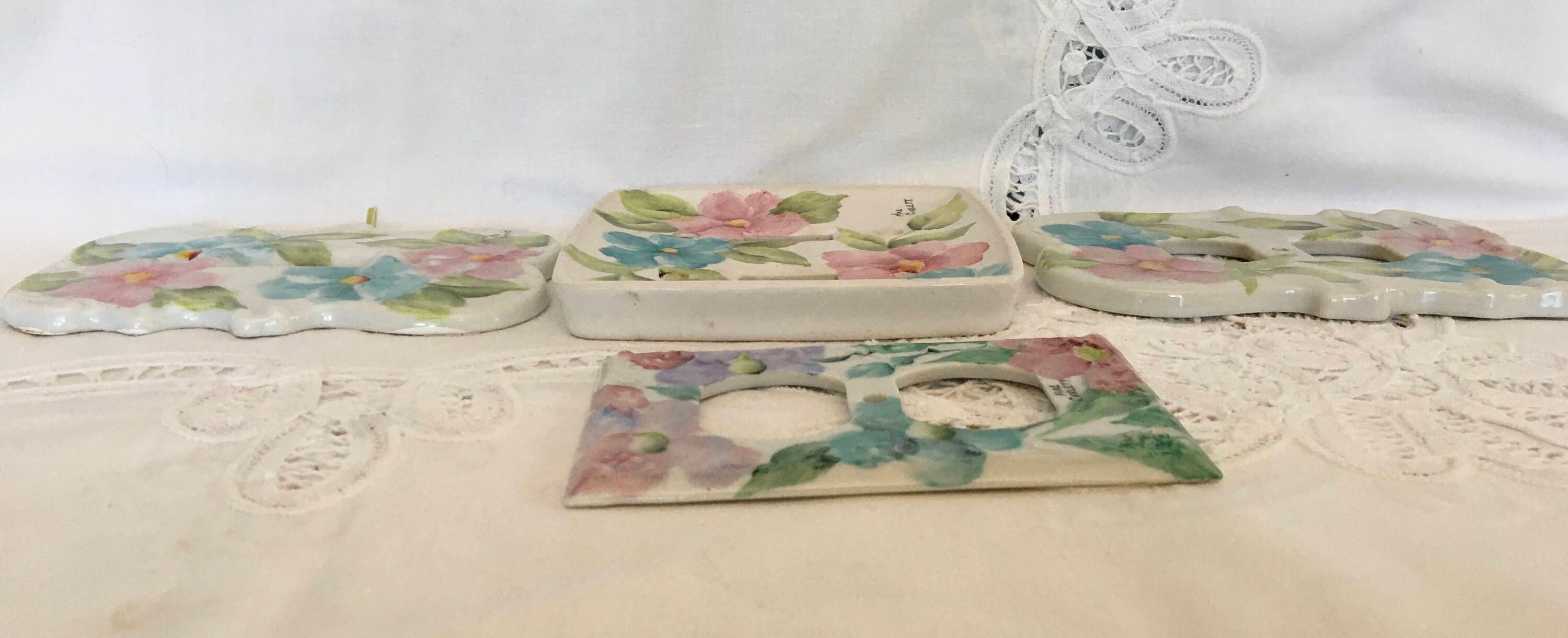 Vintage Set of 4 Hand Painted Porcelain Outlet - Etsy