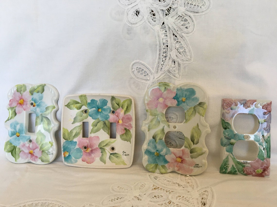 Vintage Set of 4 Hand Painted Porcelain Outlet - Etsy
