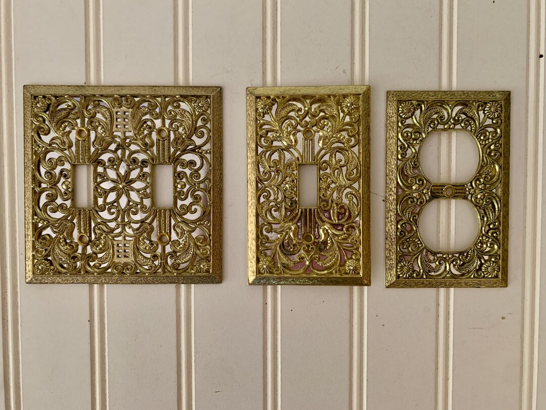 Vintage Brass Outlet Cover Plate: French Country Victorian Decor - Etsy