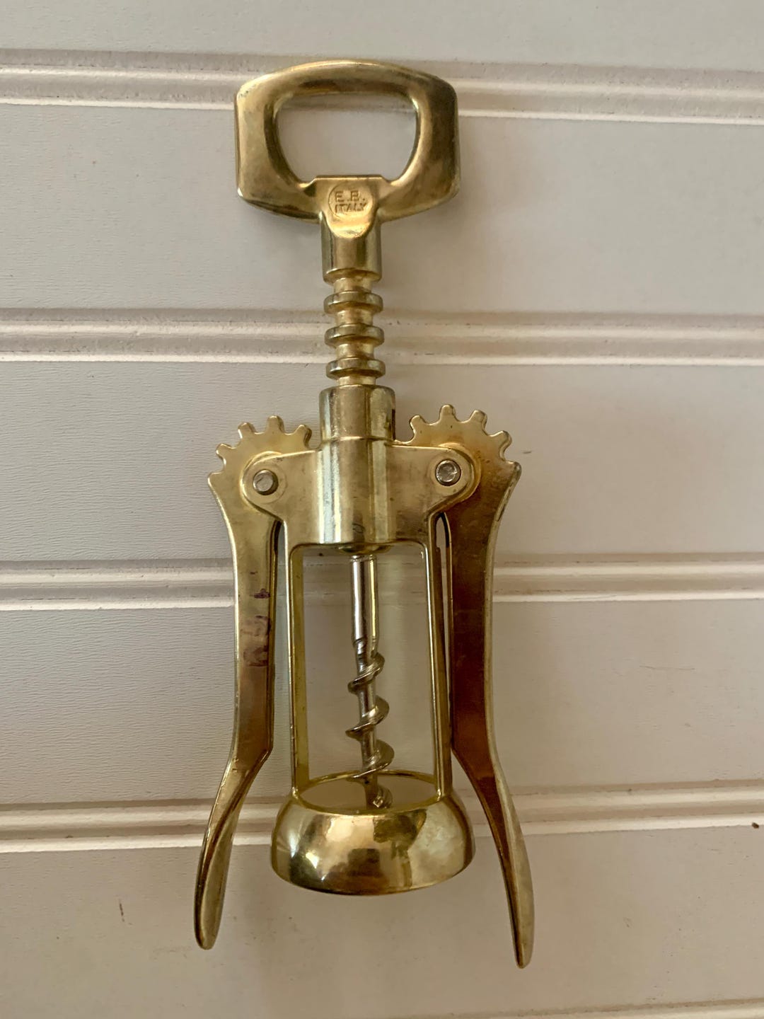 Vintage Italian Brass Wine Corkscrew/ Rare 1960’s Solid Brass Swing Arm ...