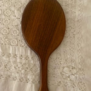 Vintage Wood Oval Hand Mirror Hand Mirror With Beautiful Woodgrain and ...