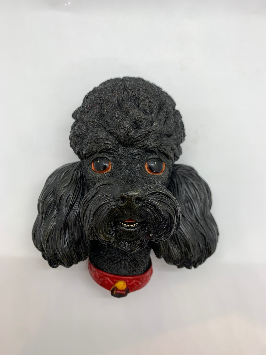 Vintage 60's Mid Century Bossons Chalkware Black Poodle Dog Wall Plaque ...