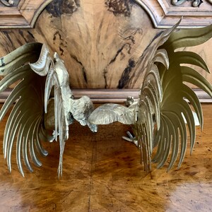 Mid Century Brass Rooster Pair, Circa 1960s, Fighting Poses, Brass ...