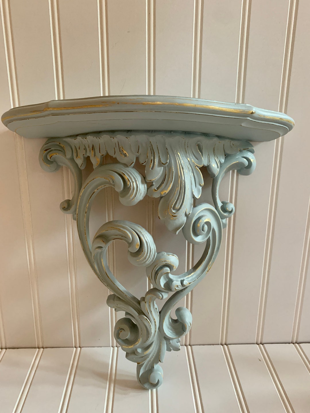 Vintage Syroco Shelf, Wall Plate Holder Hollywood Regency Shelf Sconce ...