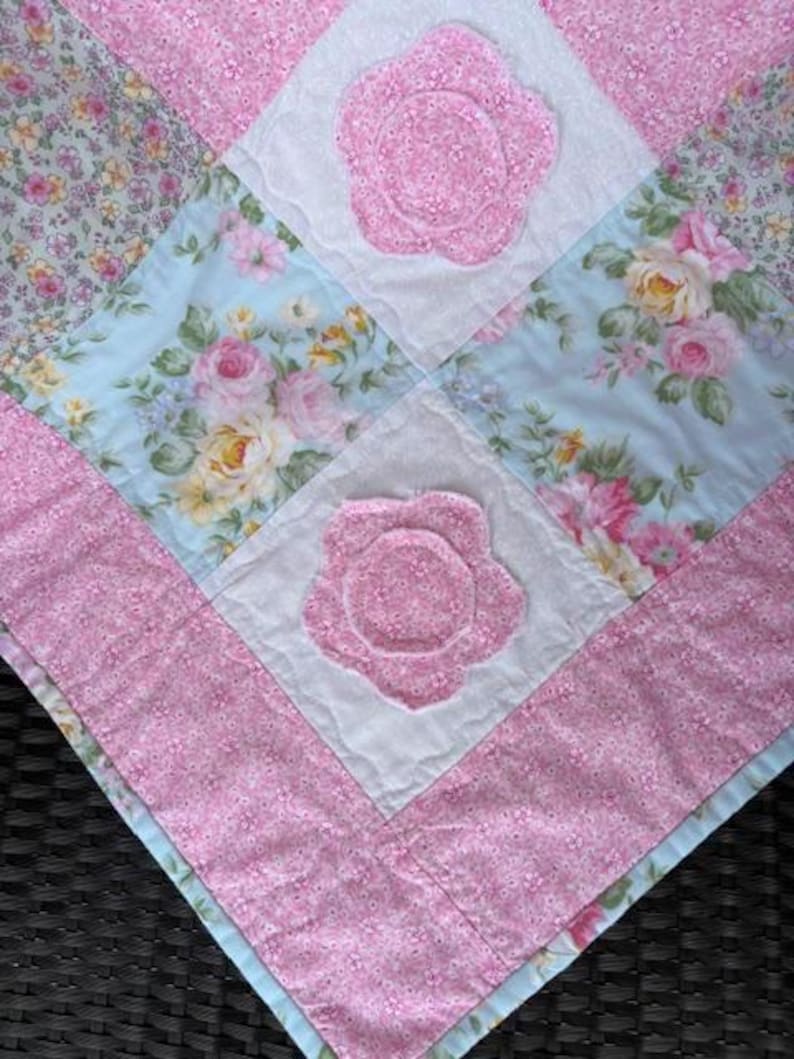 Shabby Flower Baby Quilt Sewing PDF Pattern and Instructions - Digital ...