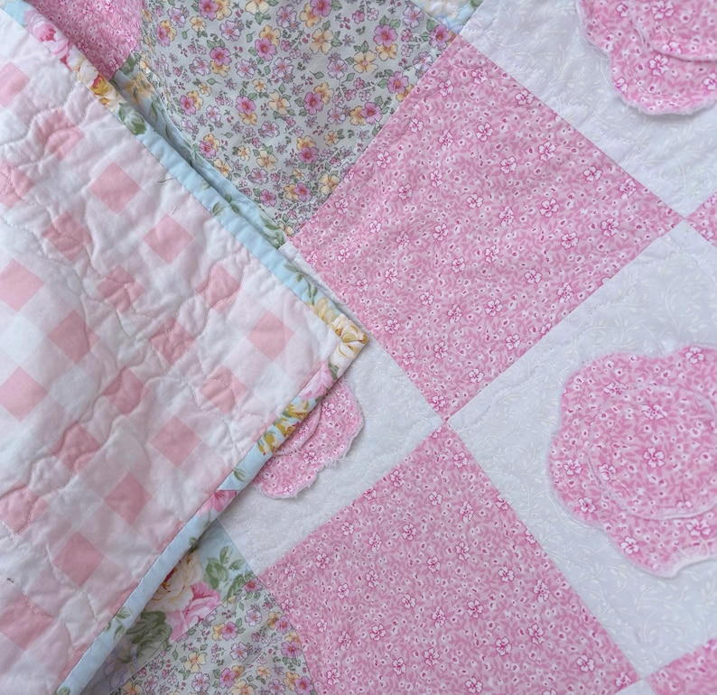 Shabby Flower Baby Quilt Sewing PDF Pattern and Instructions - Digital ...