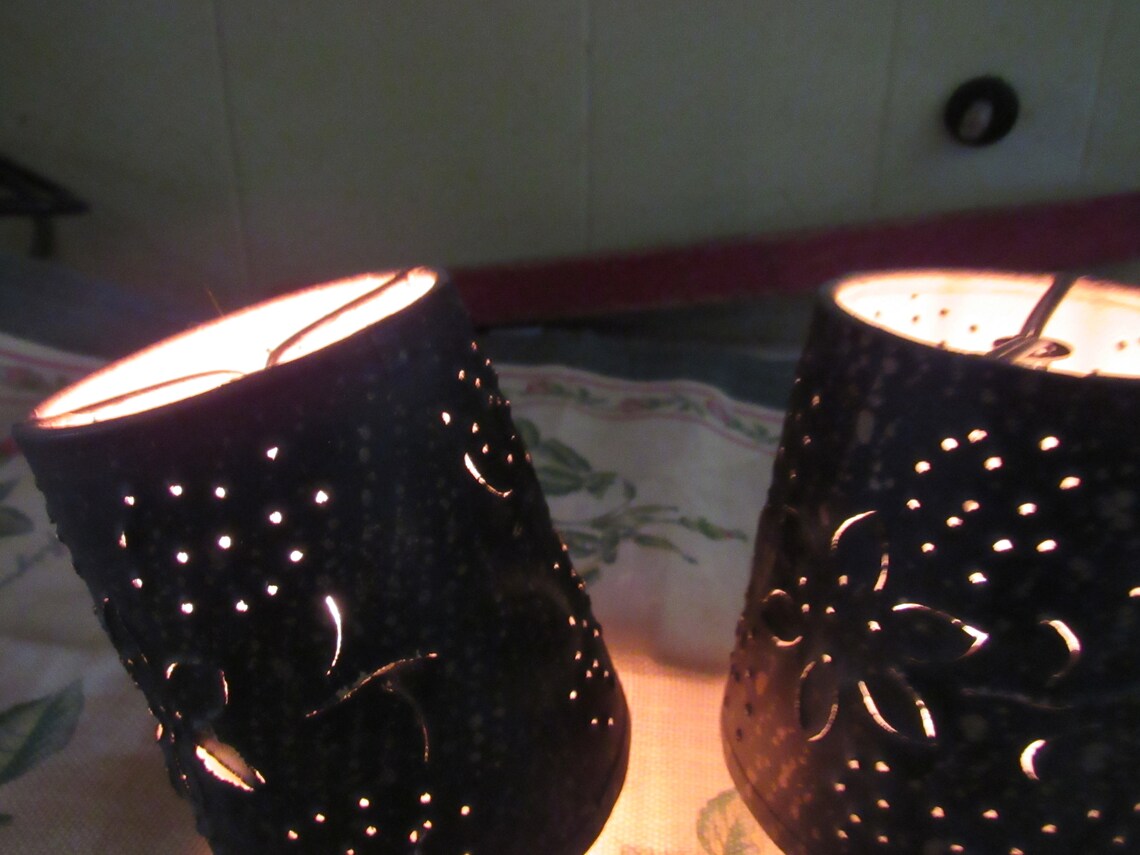 Antique Handmade Cut & Pierced Cut Out Paper Lamp Shades. A | Etsy