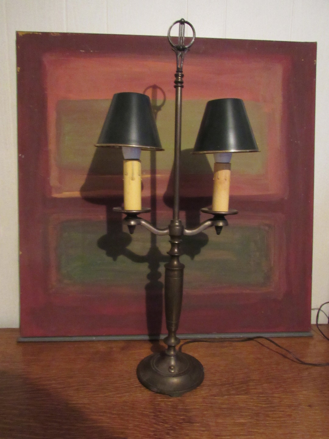 Hubley Manufacturing Company Art Deco Candle Stick Lamp Table or Desk ...