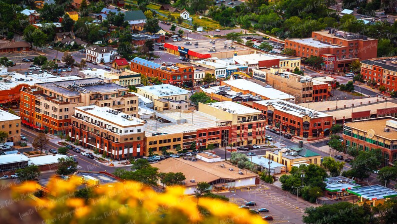 Downtown Golden, Colorado City From Above South Table Mountain ...