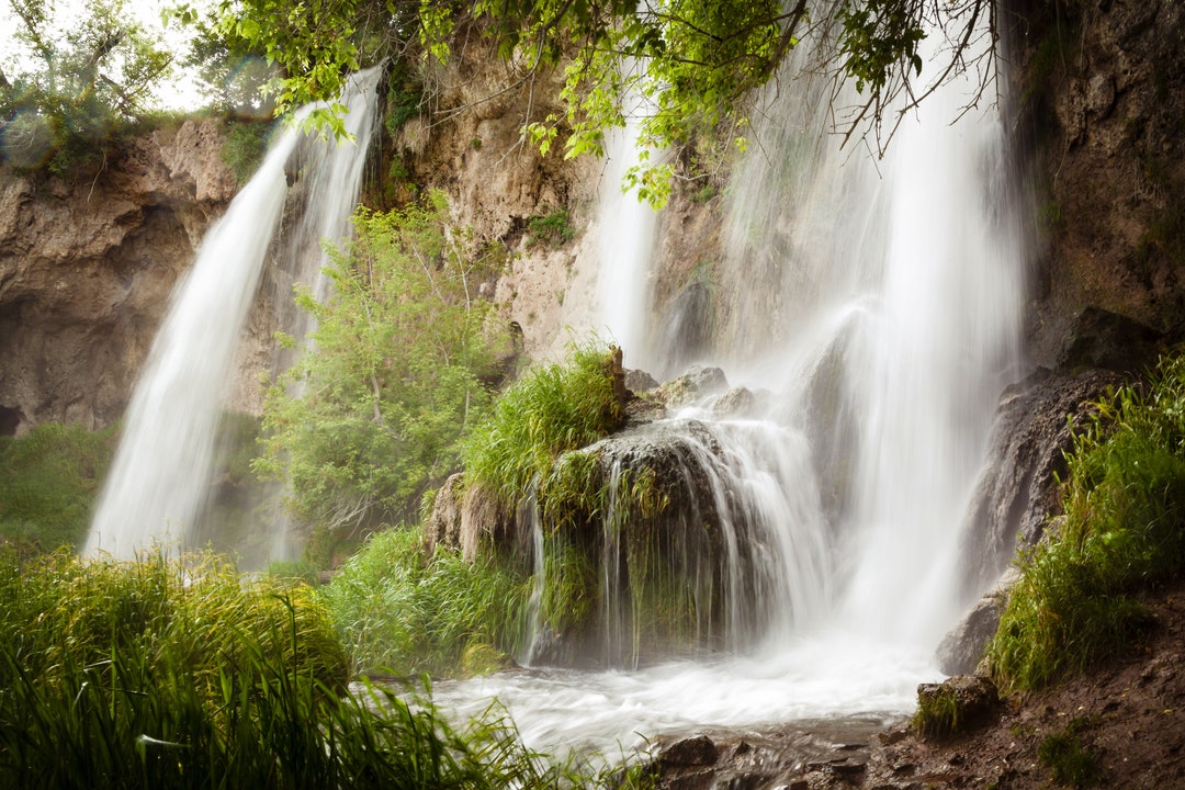 Waterfalls at Rifle Falls State Park, Colorado in Summer, Landscape ...