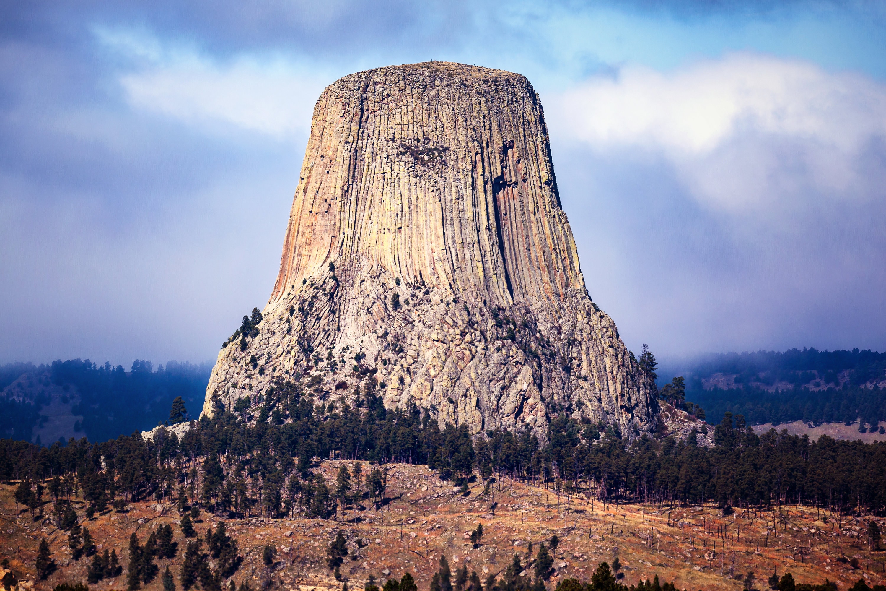View of Devil's Tower National Monument in Wyoming, Landscape ...