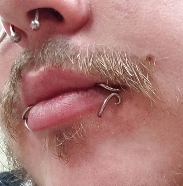 Fish hook lip ring store