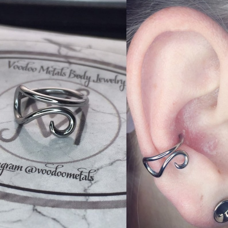 Handmade Hypoallergenic Niobium wrap Around Conch | Etsy