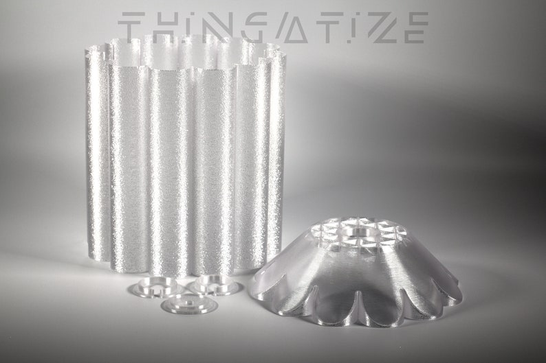 3D Printed Clear Fluted Drum Lamp Shade - Pendant & Base Mount - Etsy