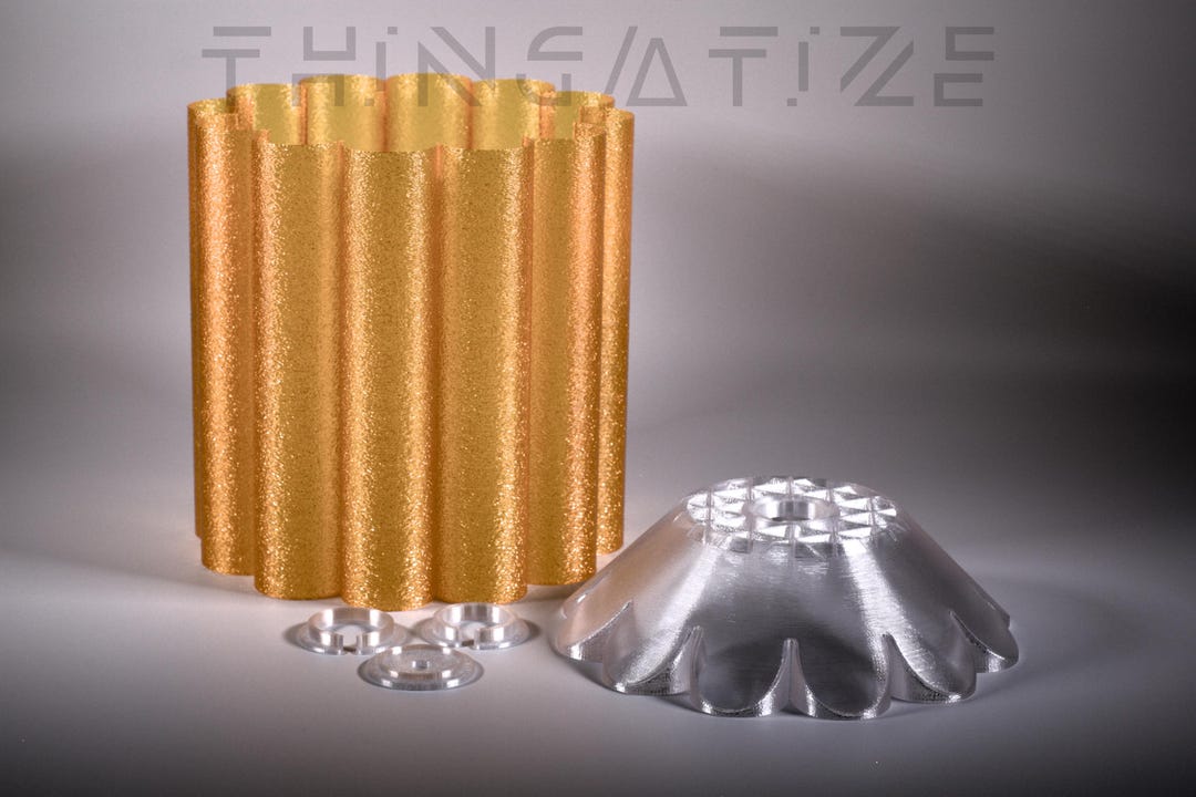 Fluted Drum Lamp Shade: Vintage Modern 3D Printed Design - Etsy