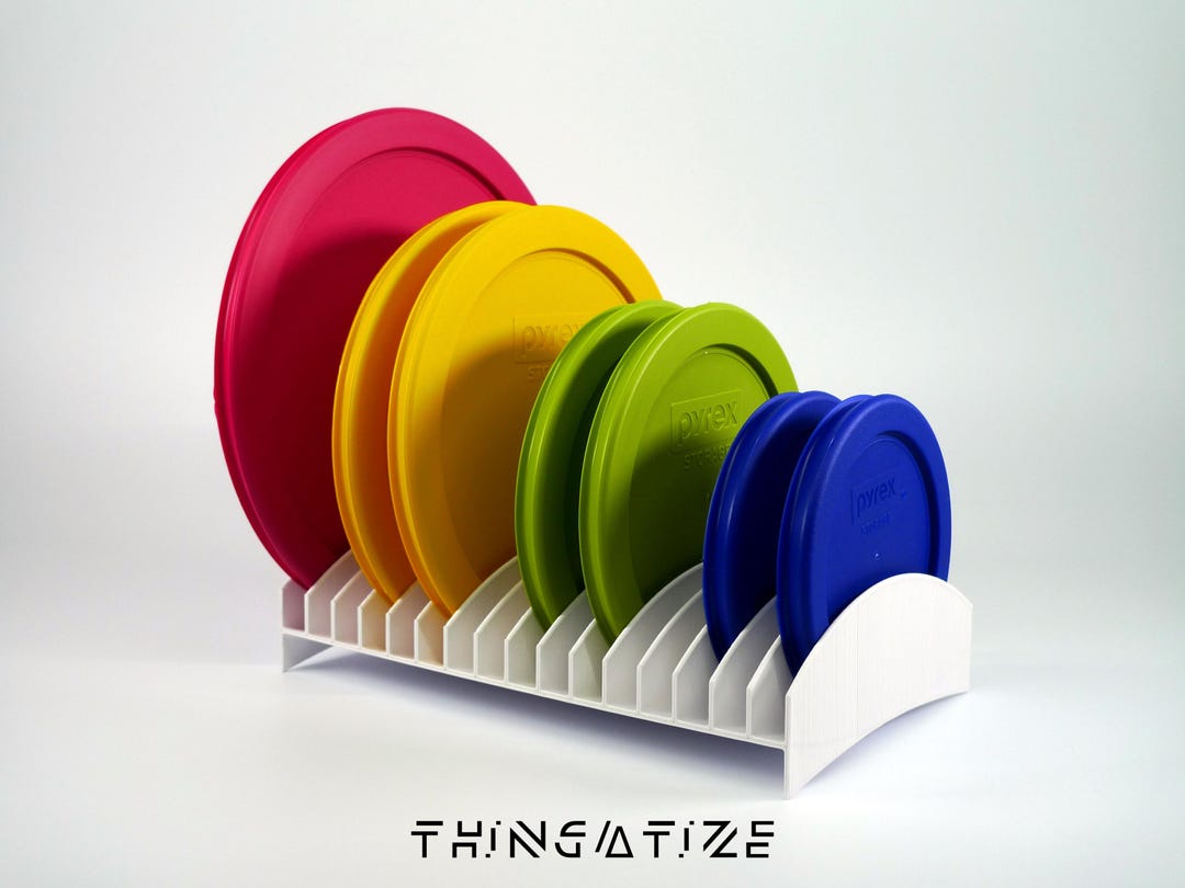 Lid Organizer Holds 16 Pyrex Lids Storage Lid Holder Space-saving ...