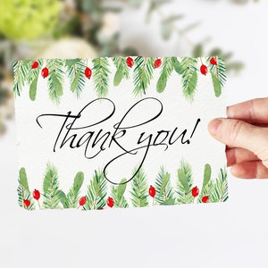 Christmas Thank You Card Template, Printable Xmas Thank You, Winter ...