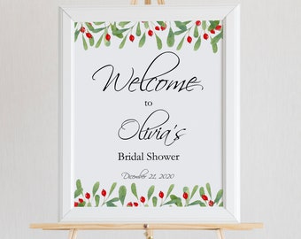 Winter Wedding Welcome Sign Template Printable Christmas | Etsy