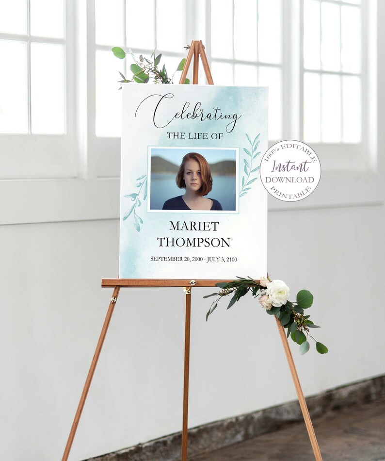 Funeral Welcome Sign Template Editable Funeral Poster - Etsy