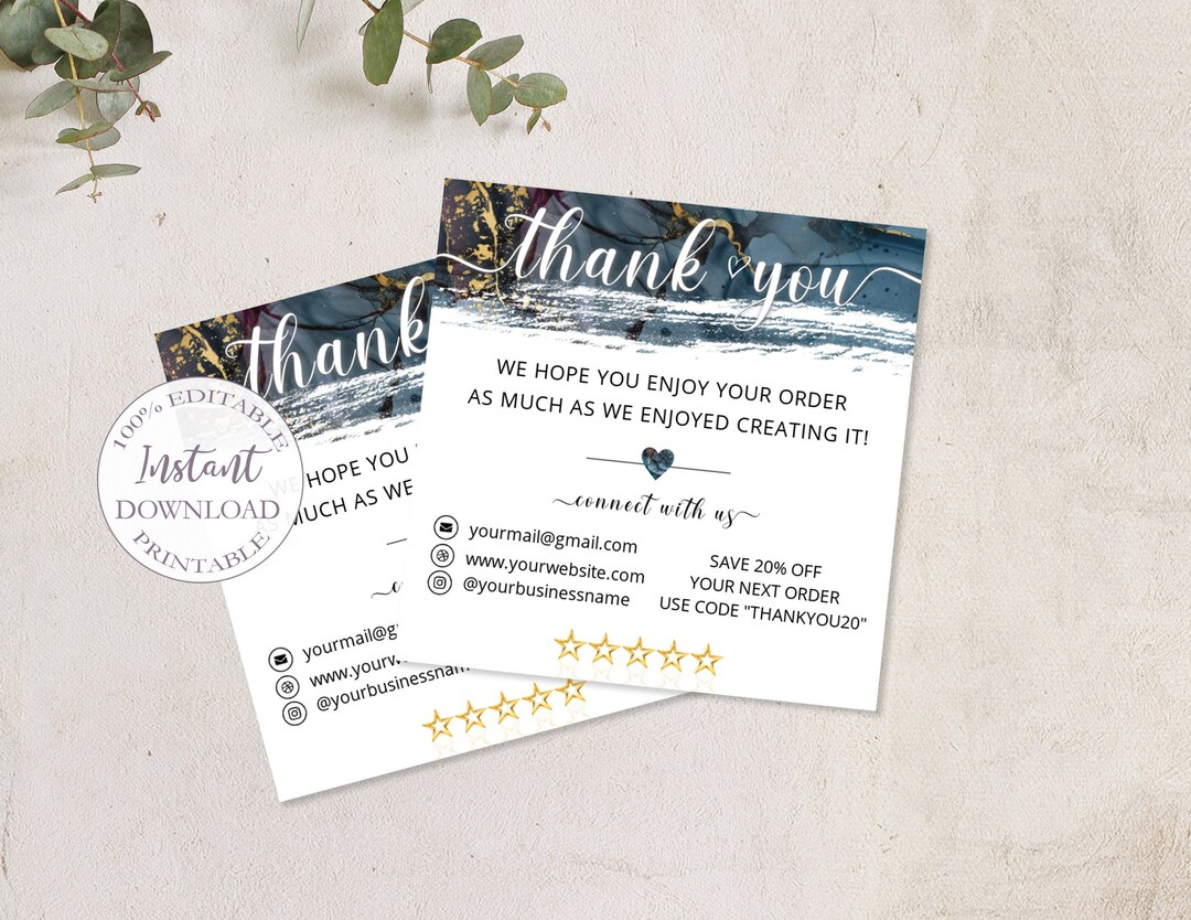 Small Business Mini Thank You Cards, Mercari Thank You Card, Etsy Order ...