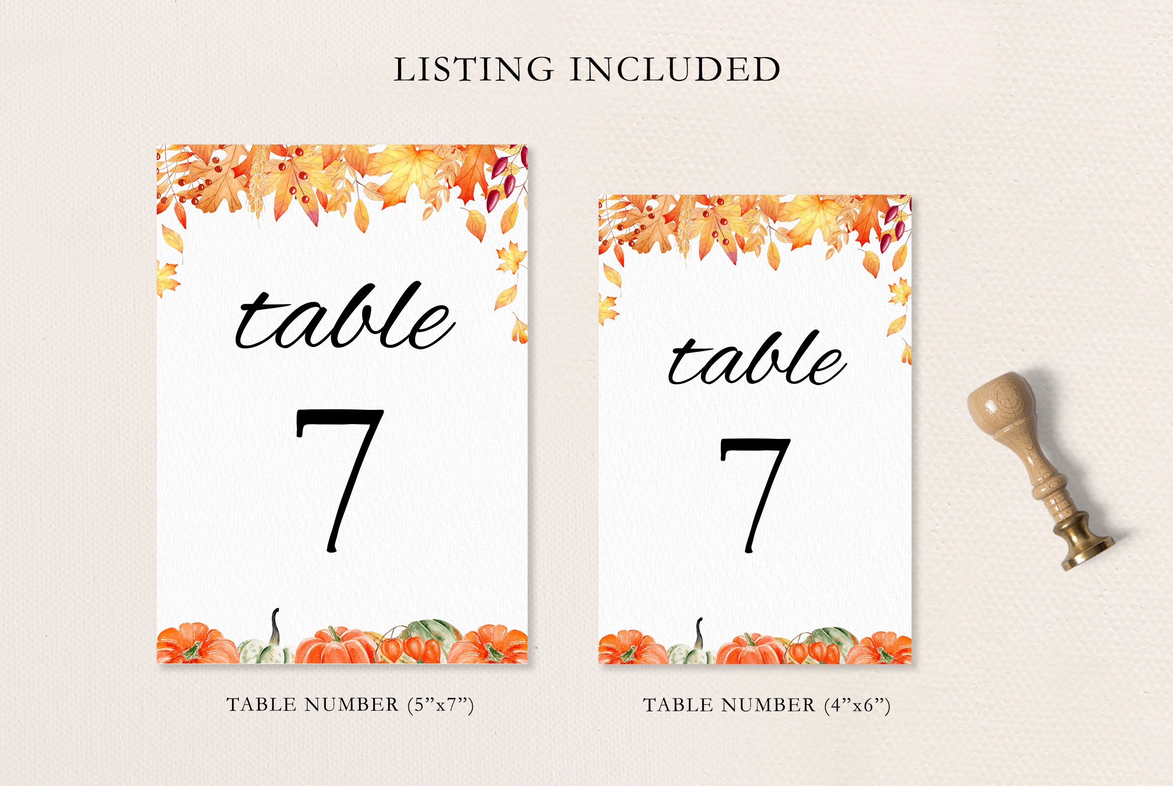 Fall Wedding Table Numbers Template Printable Fall Wedding - Etsy