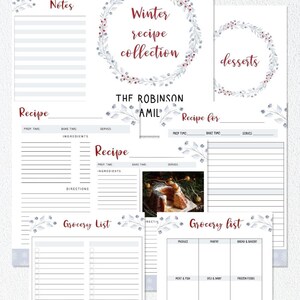 Christmas Recipe Book Printable Family Recipe Book Xmas - Etsy