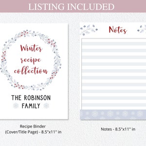 Christmas Recipe Book Printable Family Recipe Book Xmas - Etsy